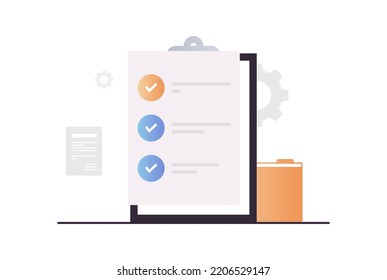 Schedule Planning Work Tasks Filling Checklist Stock Vector (Royalty ...