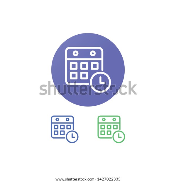 Schedule Vector Illustration Outline Sign Colorful Stock Vector ...