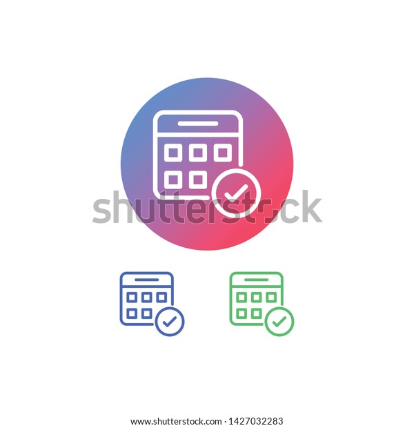 Schedule Vector Illustration Outline Sign Colorful Stock Vector ...