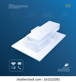 Schematic Building Drawing 3d Mass Design Stock Vector (Royalty Free ...