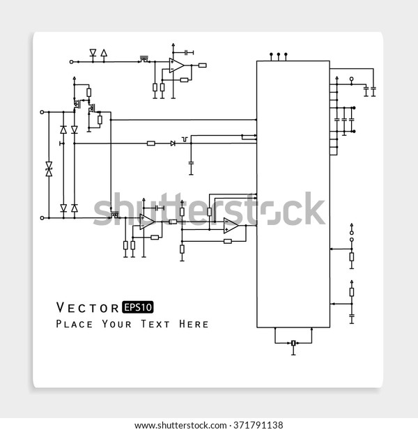 Schematic Diagram Project Electronic Circuit Graphic 库存矢量图（免版税 ...