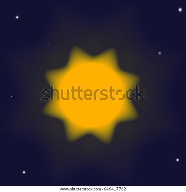 Schematic Illustration Sun Space Sun Depicted Stock Vector (Royalty ...