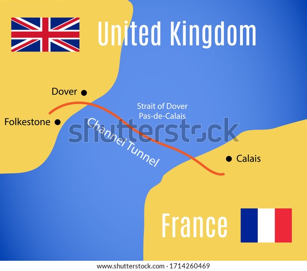Schematic Map Eurotunnel Channel Tunnel Vector: Vector có sẵn (miễn phí ...