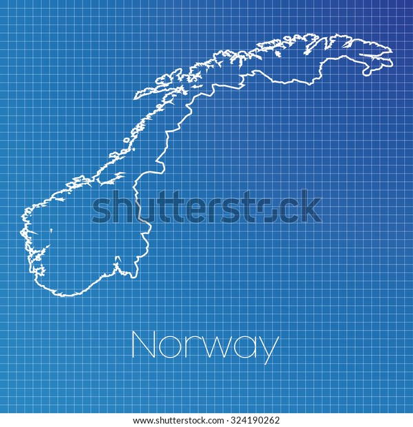 Schematic Outline Country Norway Stock Vector (Royalty Free) 324190262