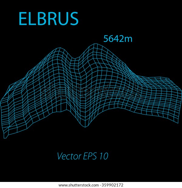 Schematic Picture Peak Mount Elbrus Stock Vector (Royalty Free ...