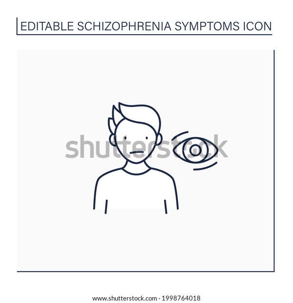 Schizophrenia Symptoms Line Icon Flat Expressionless Stock Vector ...