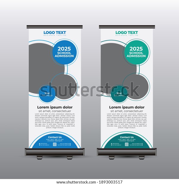 School Admission Open Roll Banner Design Stock Vector (Royalty Free ...