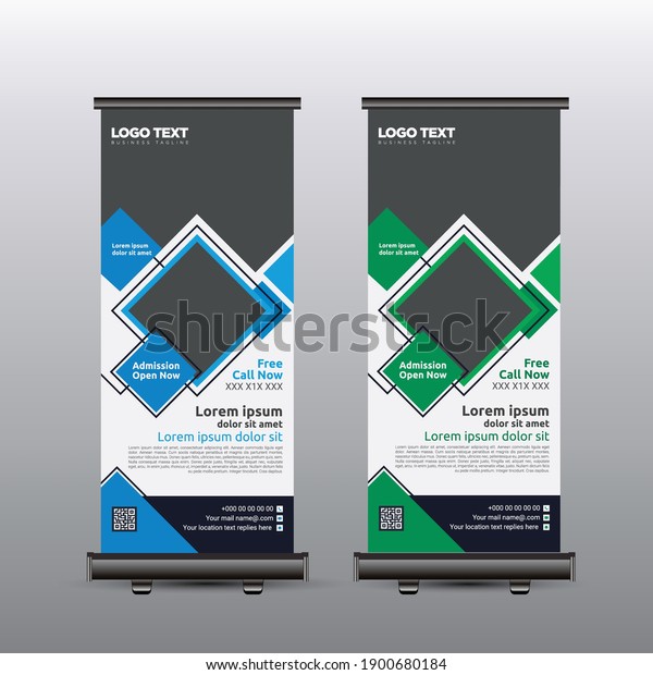School Admission Open Roll Banner Design Stock Vector (Royalty Free ...