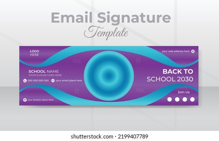 School Admission Web Banner Email Signature Stock Vector (Royalty Free ...
