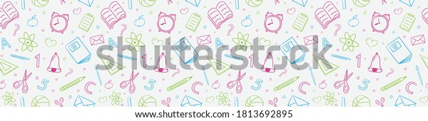 School Background Concept Texture Funny Doodles Stock Vector (Royalty ...