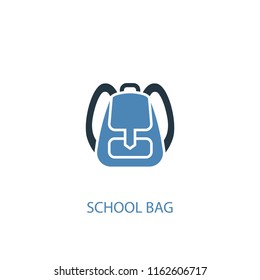 School Bag Concept 2 Colored Icon Stock Vector (Royalty Free ...