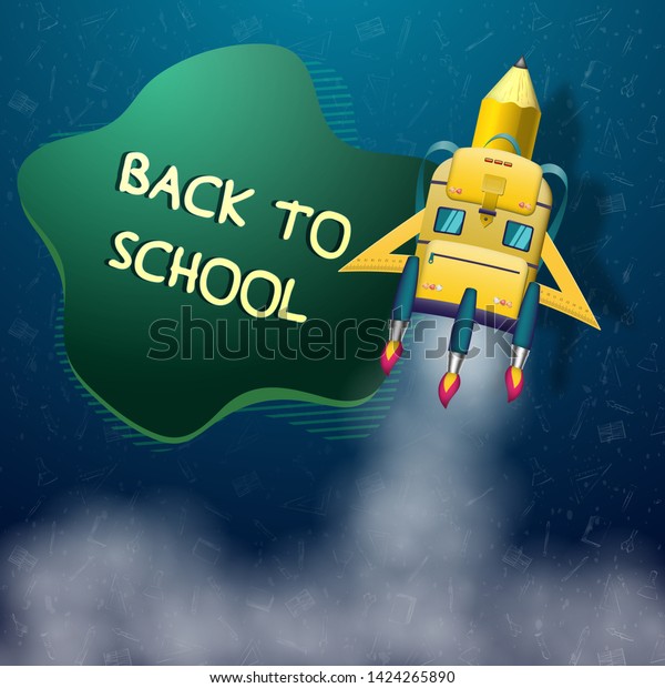 School Bag Form Rocket School Bus Stock Vector (Royalty Free ...