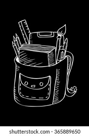 School Bag Sketch Stock Vector (Royalty Free) 365889650