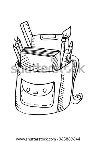 School Bag Sketch Stock Vector (Royalty Free) 365889644 - Shutterstock