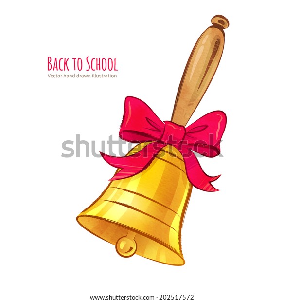 School Bell Hand Drawn Vector Illustration Stock Vector (Royalty Free ...