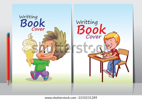 School Book Cover Design Cartoon Background Stock Vector (Royalty Free ...
