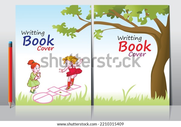 School Book Cover Design Cartoon Background Stock Vector (Royalty Free ...