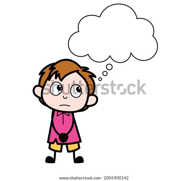 School Boy Cartoon Character Sad Thinking Stock Vector (Royalty Free ...