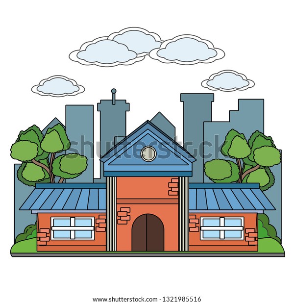 School Building Cartoon Stock Vector (Royalty Free) 1321985516