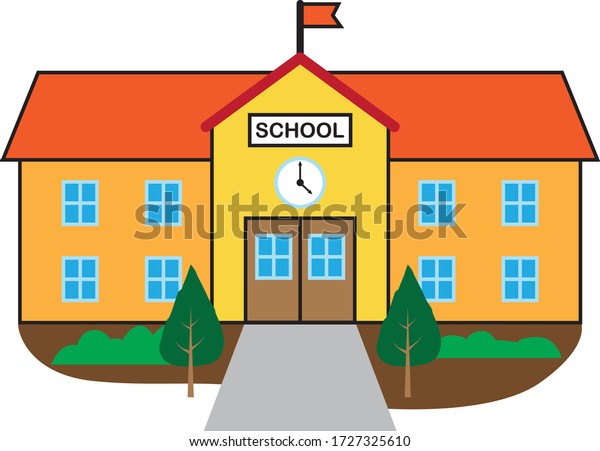 School Building Cartoon Vector Illustration Stock Vector (Royalty Free ...