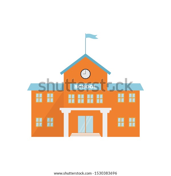 School Building Clip Art Vector White Stock Vector (Royalty Free ...