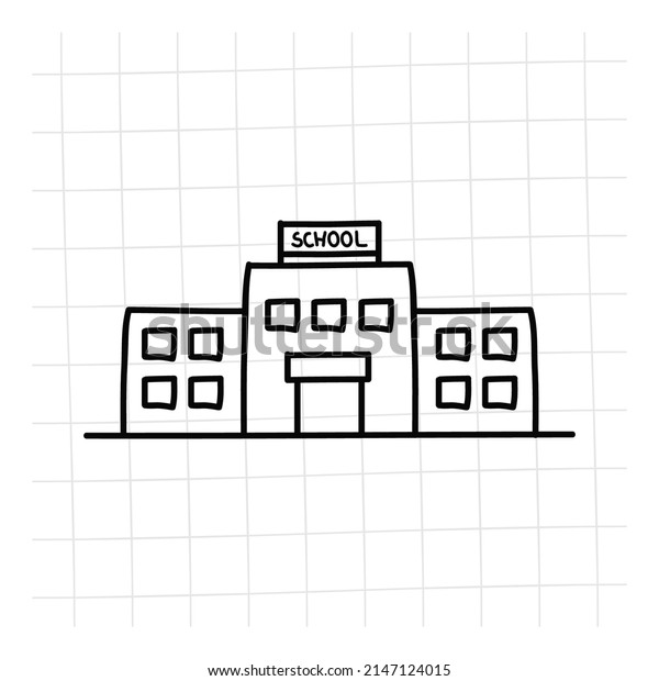 doodle de construcción escolar. Esbozado sobre: vector de stock (libre ...
