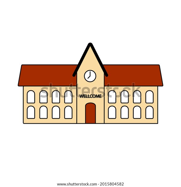 School Building Doodle Style Icon Vector Stock Vector (Royalty Free ...