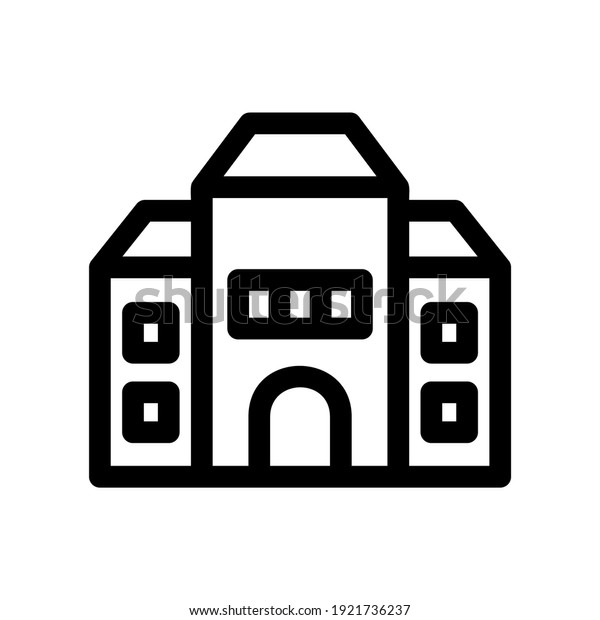 School Building Icon Logo Isolated Sign Stock Vector (Royalty Free ...