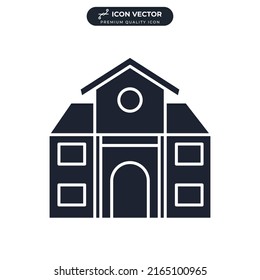 School Building Icon Symbol Template Graphic Stock Vector (Royalty Free ...