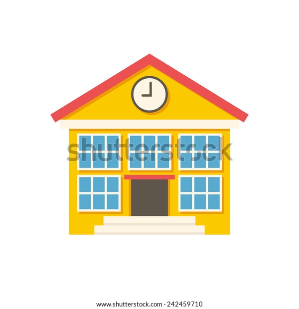 School Building Modern Flat Icon Stock Vector (Royalty Free) 242459710 ...