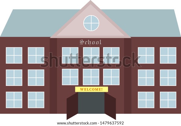 School Building Open Doors Sign Welcome Stock Vector (Royalty Free ...