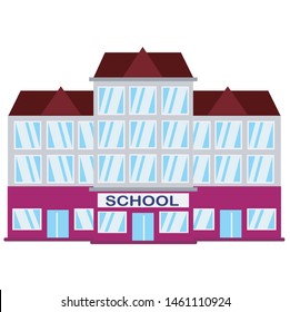 School Building Pink Color Vector Design Stock Vector (Royalty Free ...