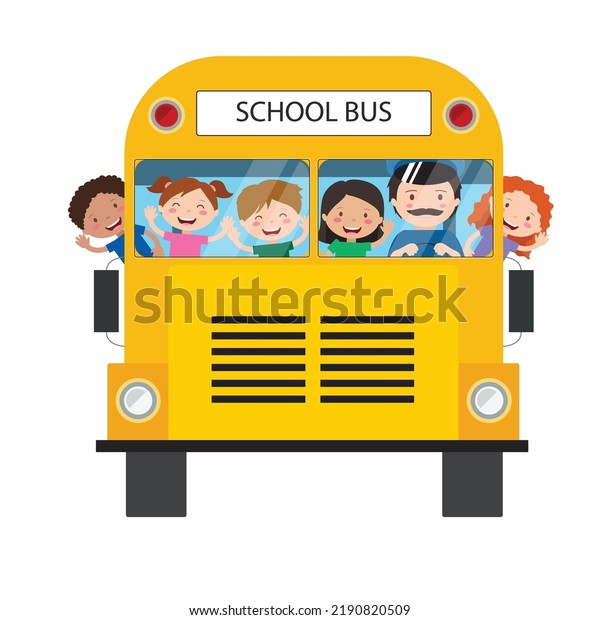 School Bus School Accessories Book On Stock Vector (Royalty Free ...