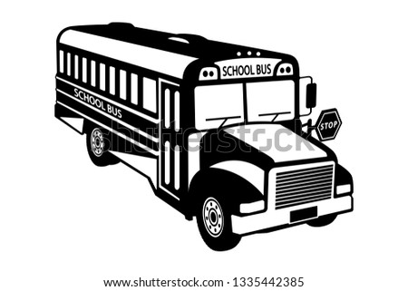 School Bus Black And White | Free download on ClipArtMag