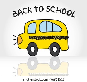 School Bus Drawing Shadow Back School Stock Vector (Royalty Free ...