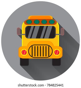 School Bus Flat Style Long Shadow Stock Vector (Royalty Free) 784825441 ...