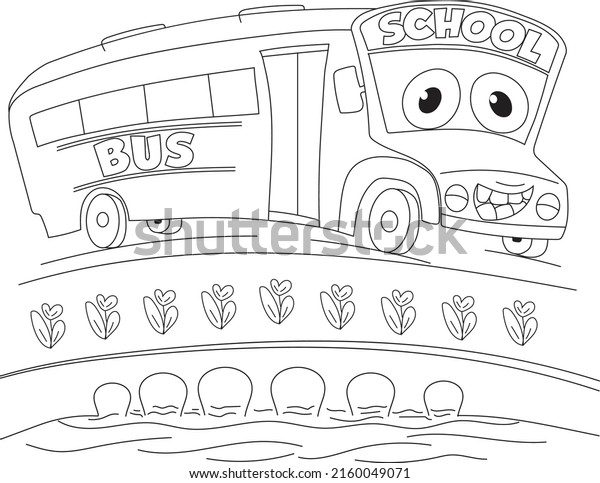 School Bus Line Art Vector Bus: เวกเตอร์สต็อก (ปลอดค่าลิขสิทธิ์ ...