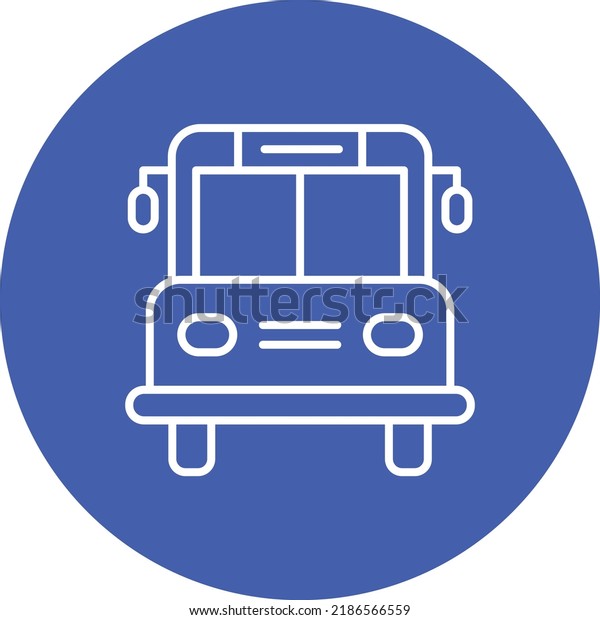School Bus Line Circle Icon Vector Stock Vector (Royalty Free ...