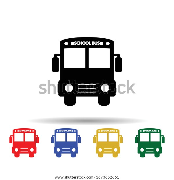 School Bus Multi Color Icon Simple Stock Vector (Royalty Free ...