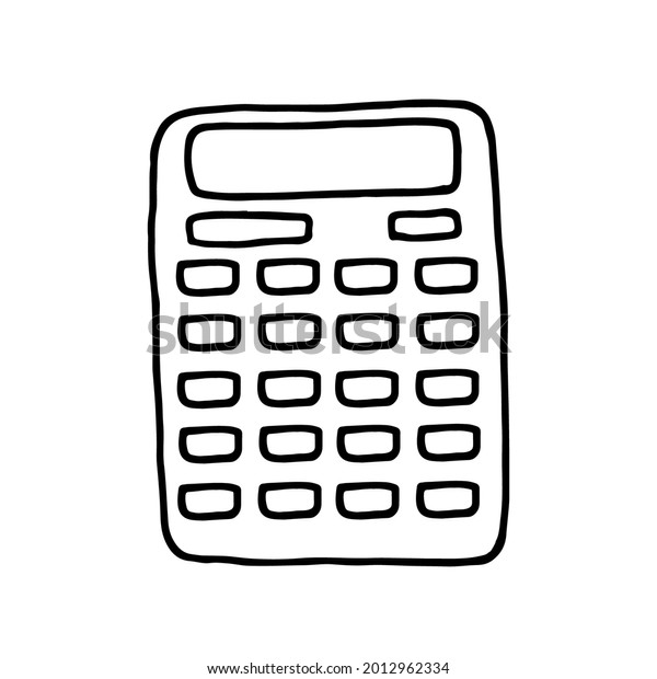 School Calculator Doodle Hand Drawn Illustration Stock Vector (Royalty ...