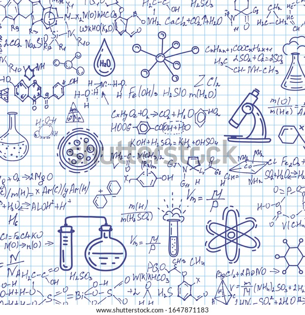 School Chemical Formulas Notebook School Paperhandwritten Stock Vector ...