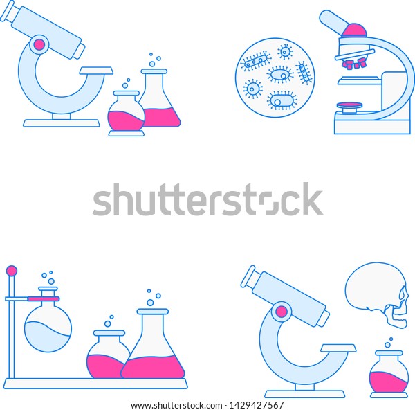 School Chemisrty Biology Vector Objects Set Stock Vector (Royalty Free ...