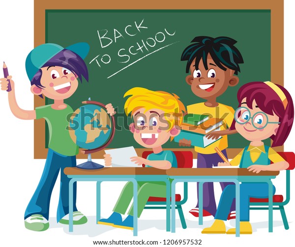School Children Cartoon Characters Stock Vector (Royalty Free ...