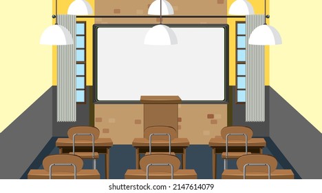 School Classroom Interior Concept Illustration Stock Vector (Royalty ...