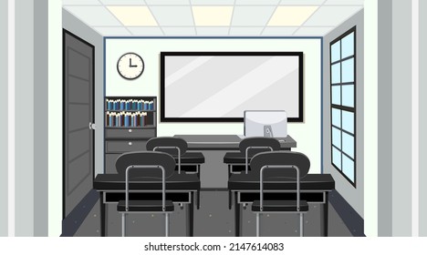 School Classroom Interior Concept Illustration Stock Vector (Royalty ...