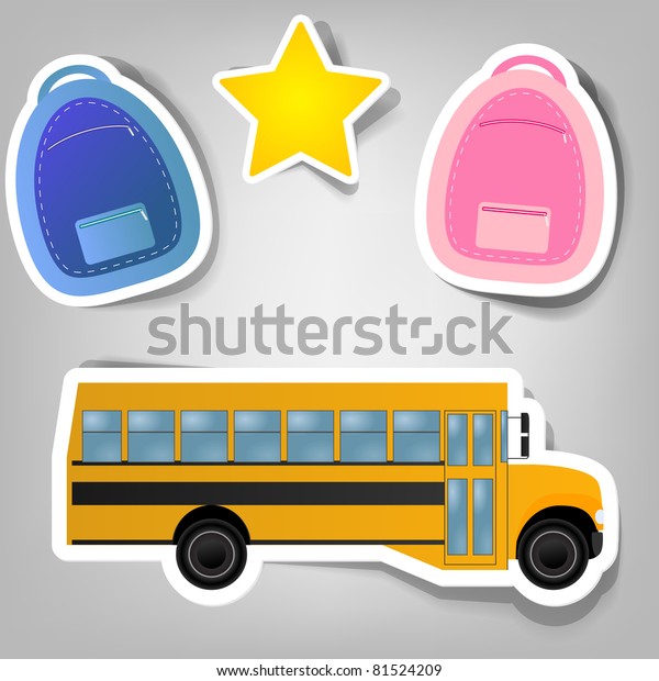 School Clipart Sticker Set Stock Vector (Royalty Free) 81524209 ...