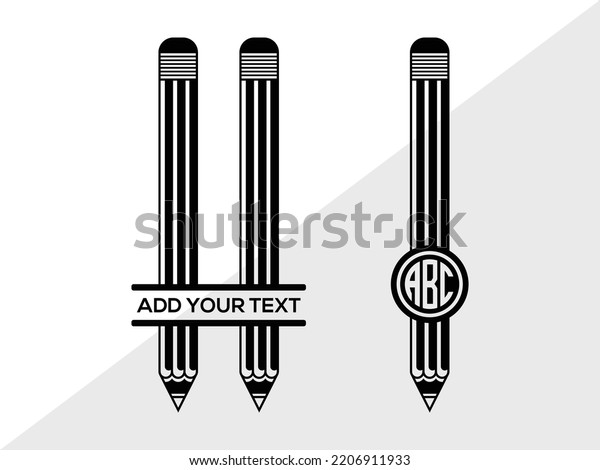 School Compass Pencil Monogram Svg Printable Stock Vector (Royalty Free ...