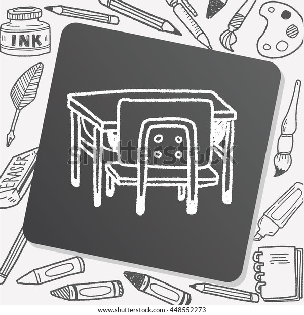 School Desk Doodle Stock Vector (Royalty Free) 448552273 | Shutterstock