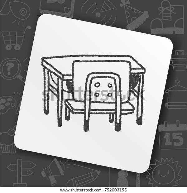 School Desk Doodle Stock Vector (Royalty Free) 752003155 | Shutterstock