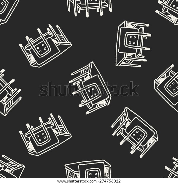 School Desk Doodle Seamless Pattern Background Stock Vector (Royalty ...